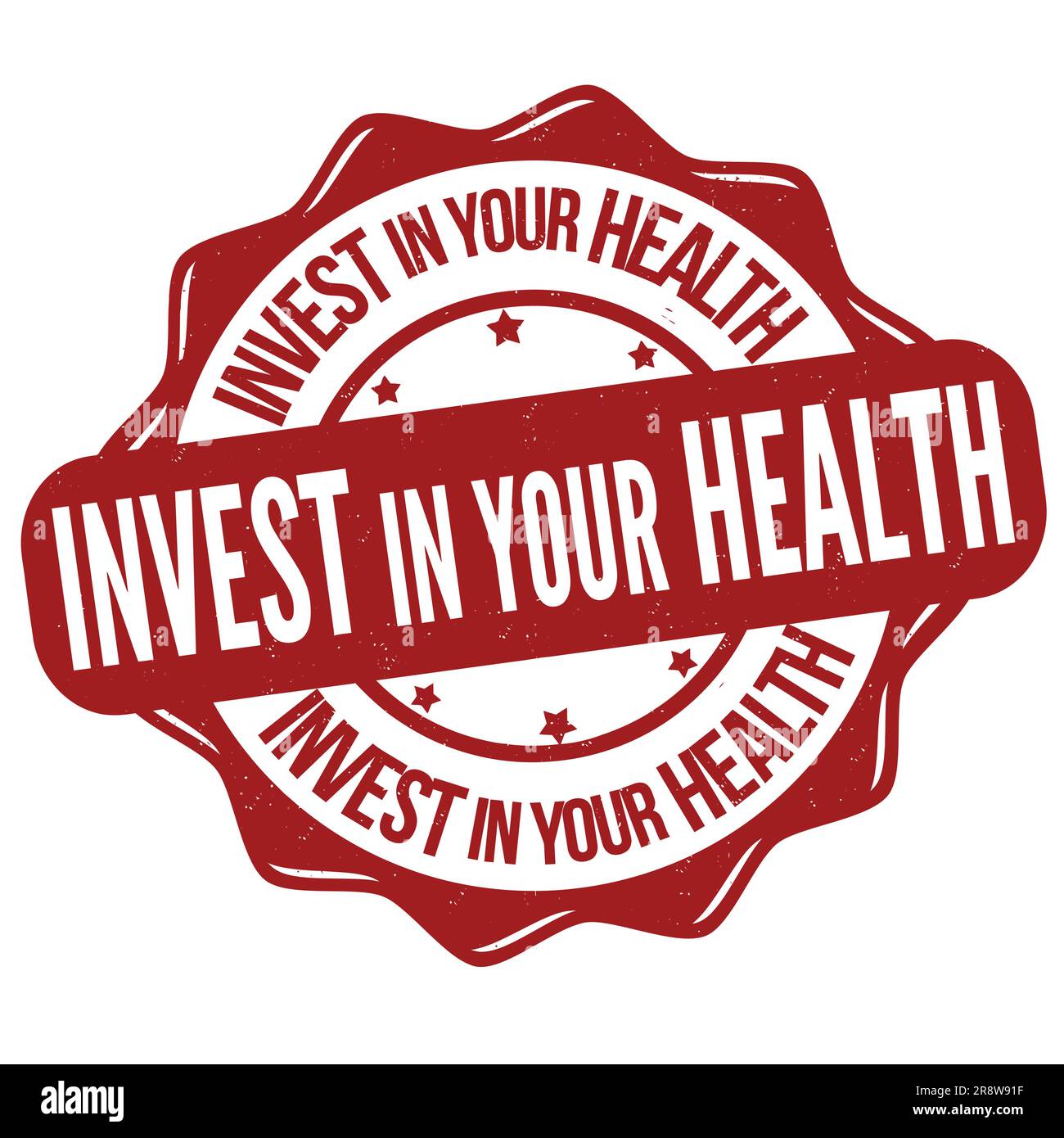 Invest in your health grunge rubber stamp on white background, vector ...