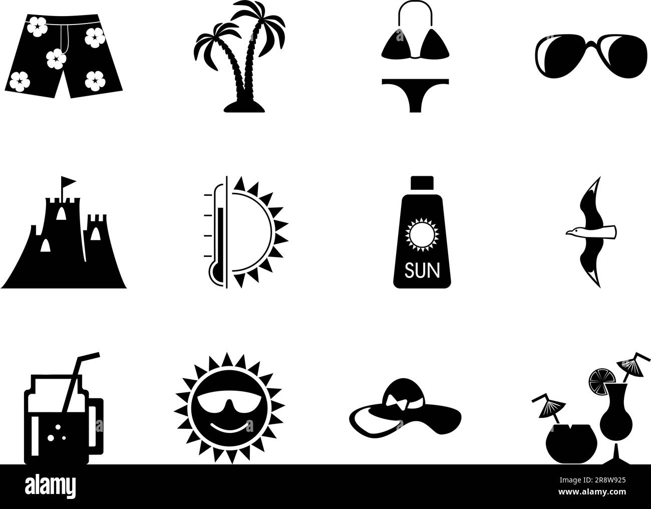 Beach Icons Set Stock Vector Image & Art - Alamy