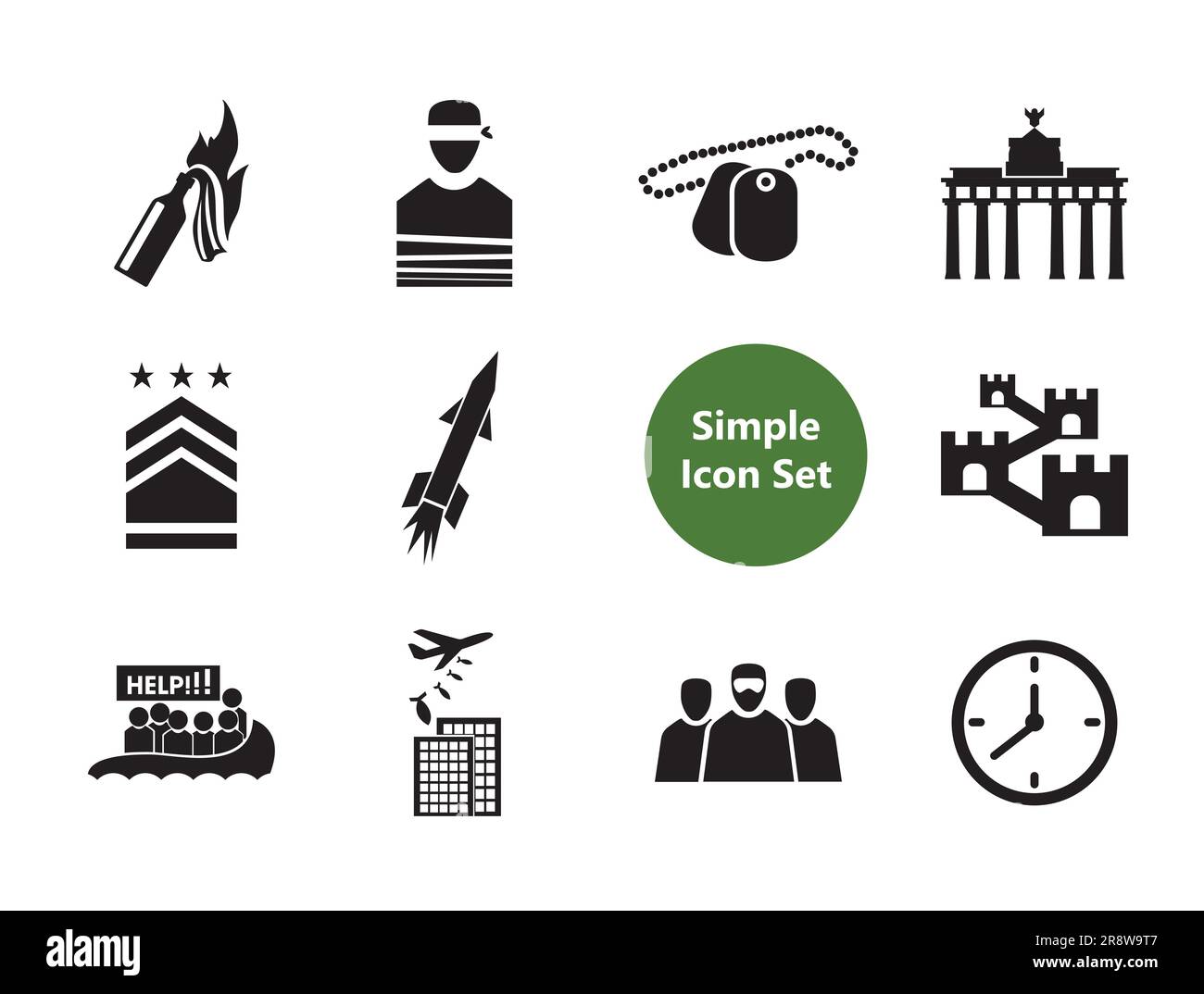 War Simple Icons Set Stock Vector Image & Art - Alamy