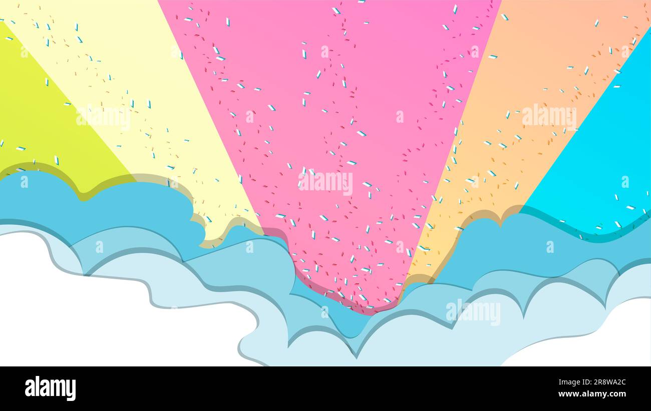 Fantasy rainbow sky with clouds and Particle background Stock Photo - Alamy