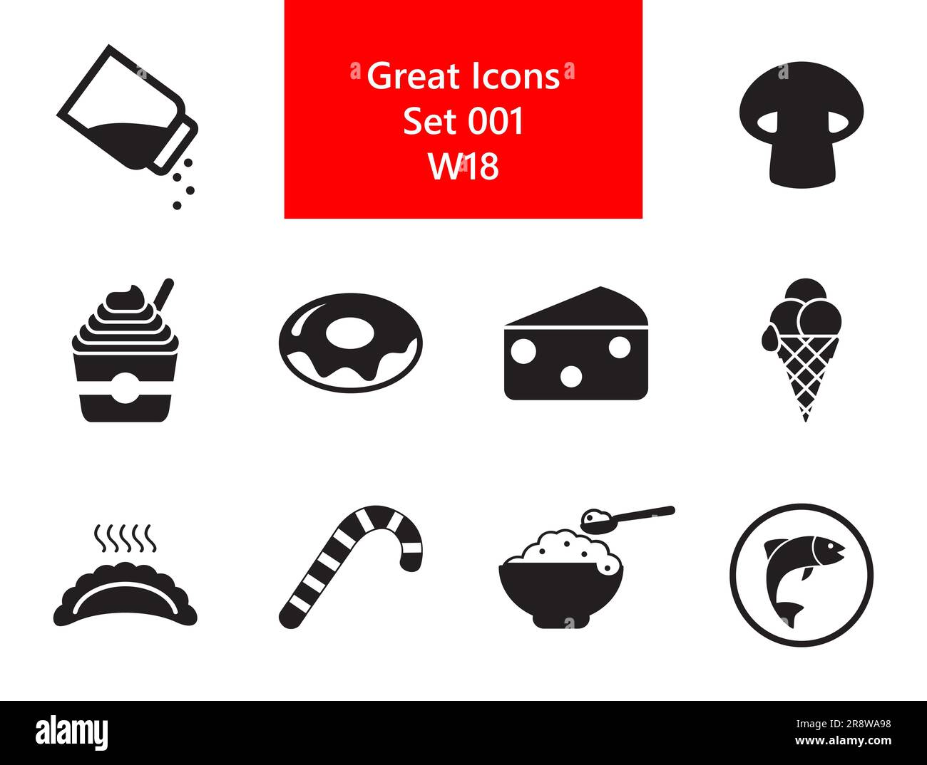 Food Icons Set Stock Vector Image & Art - Alamy