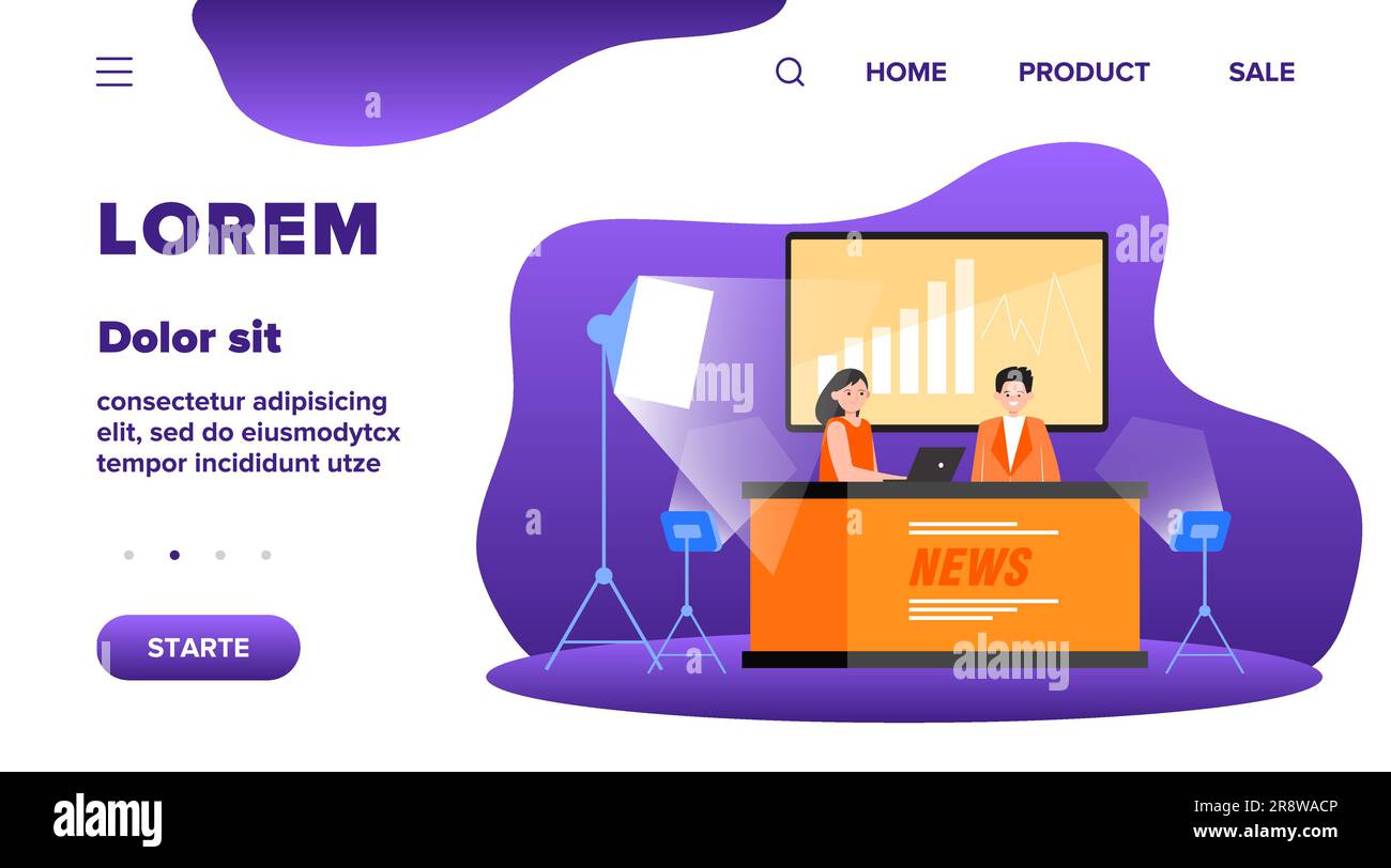 Tv news presenter talk show Stock Vector Images - Alamy