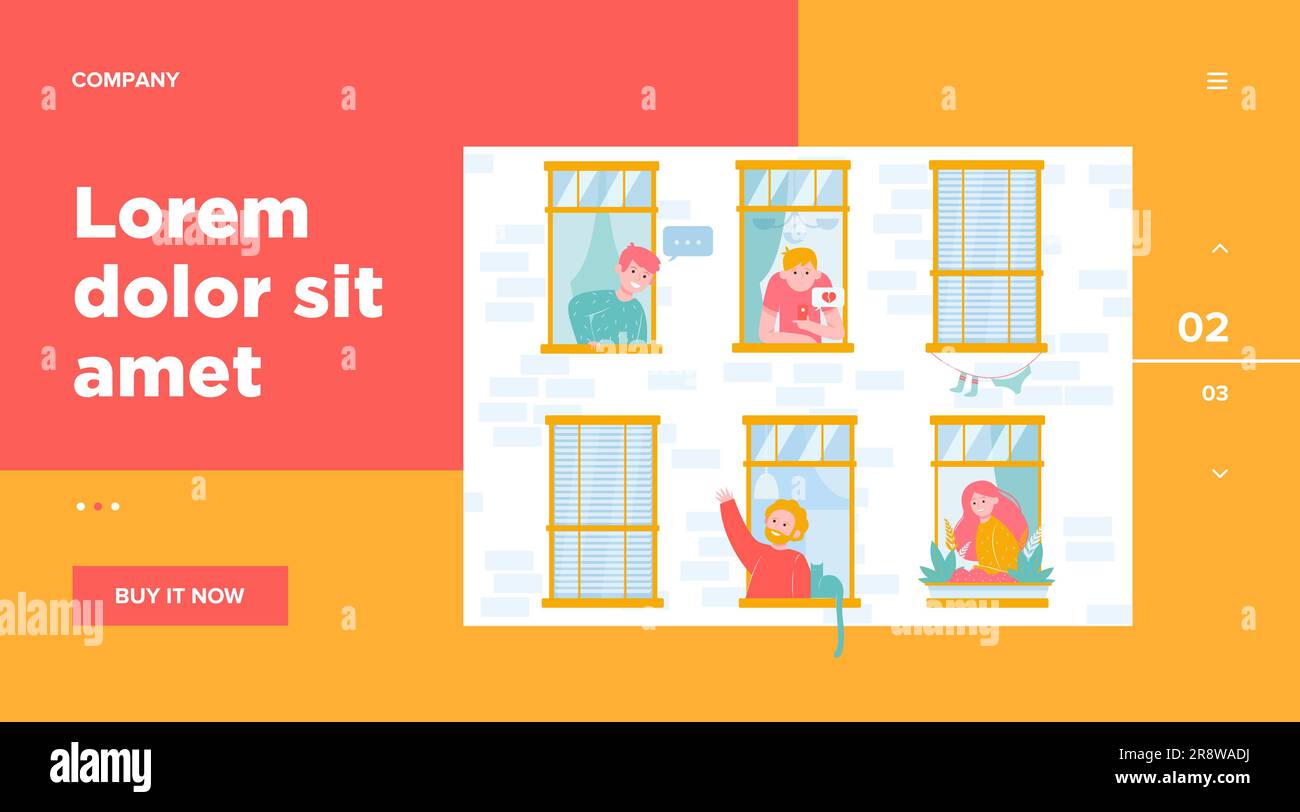 Apartment open windows with friendly neighbors Stock Vector Image & Art ...