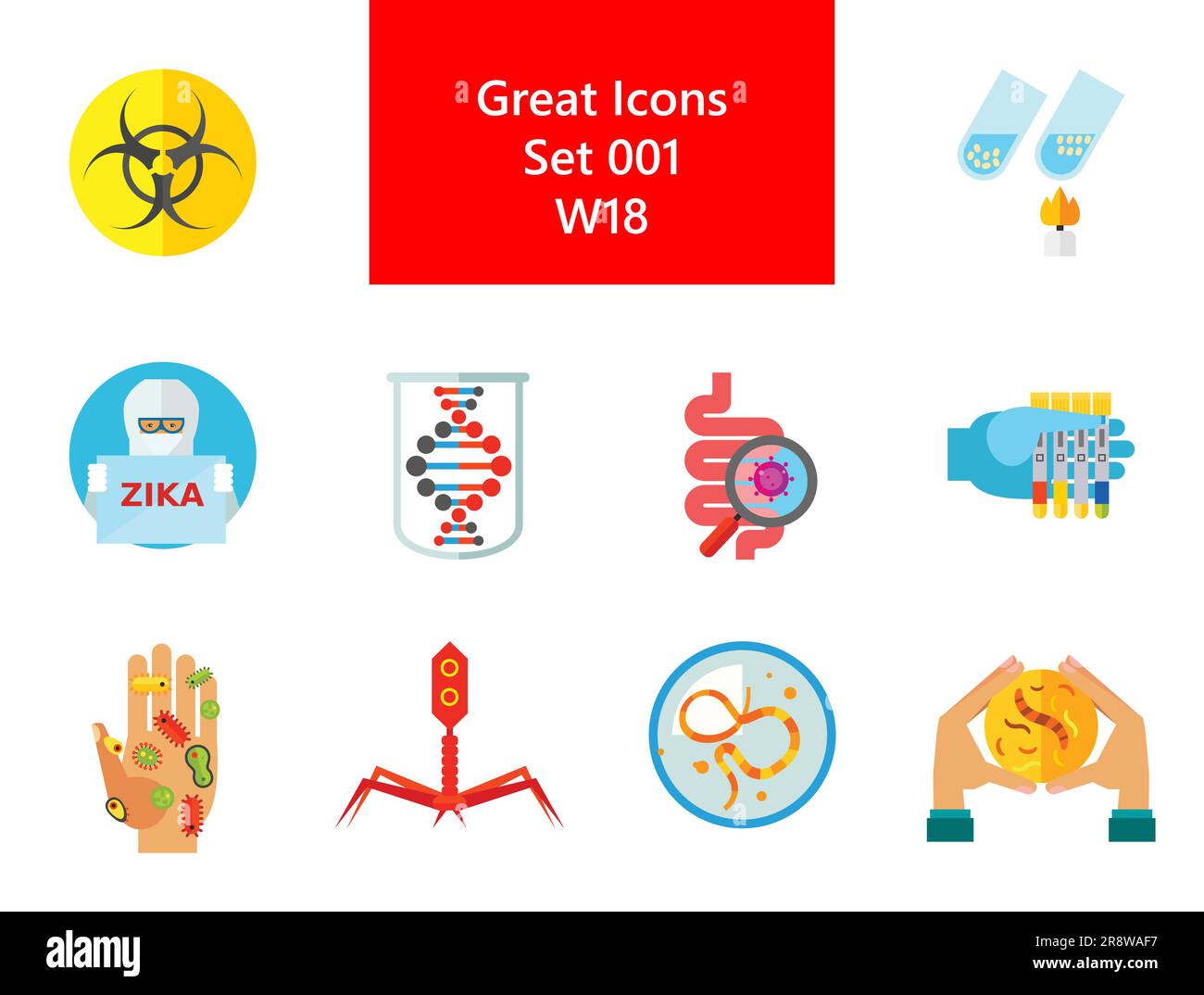 Bacteria Icons Set Stock Vector Image & Art - Alamy