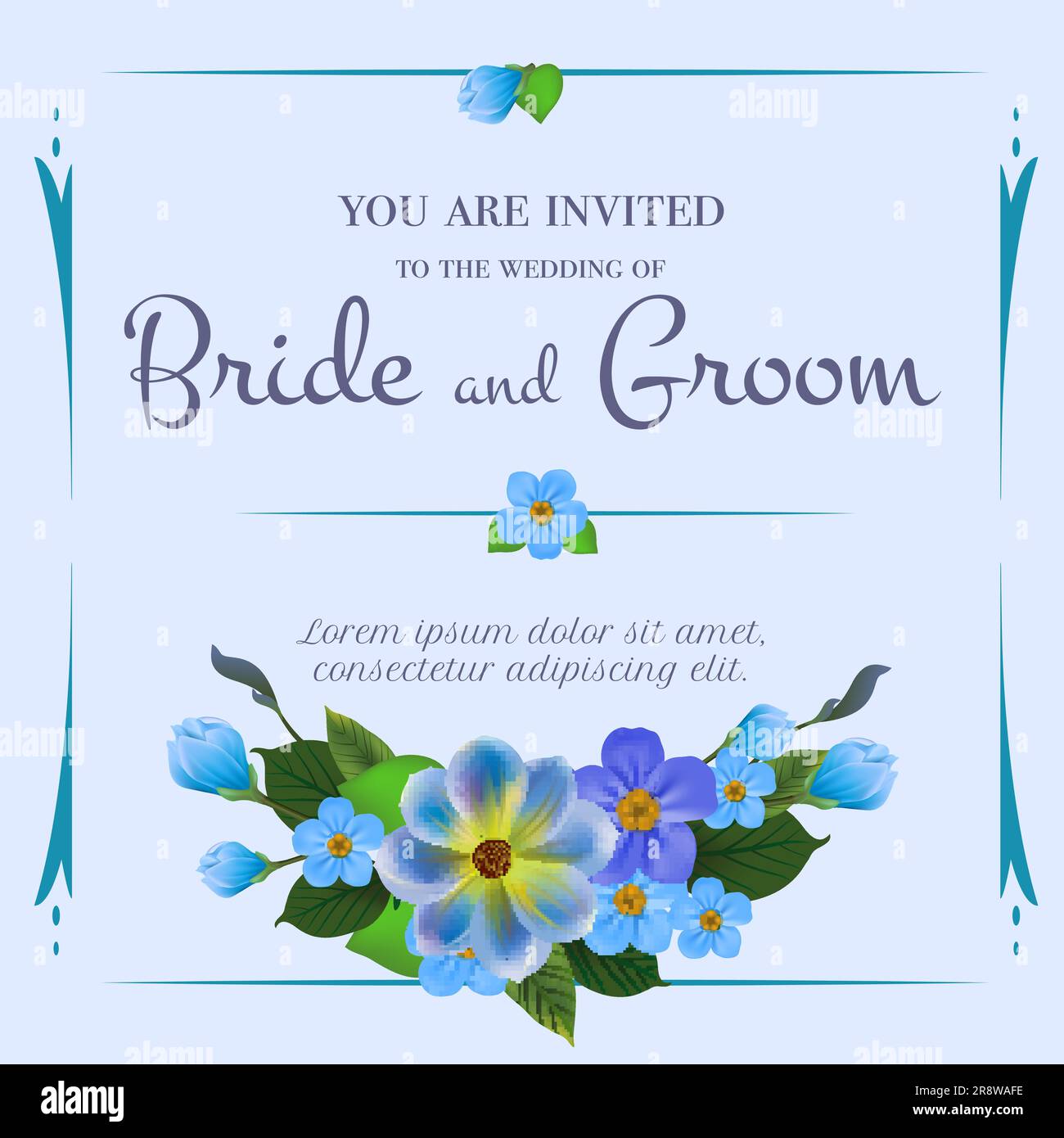 Wedding invitation design with forget me nots Stock Vector Image & Art ...