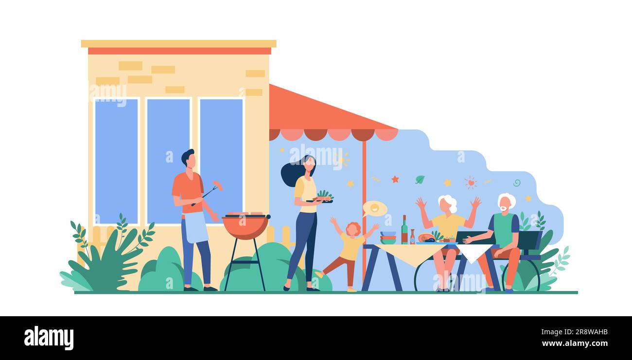 Suburban party Stock Vector Images - Alamy