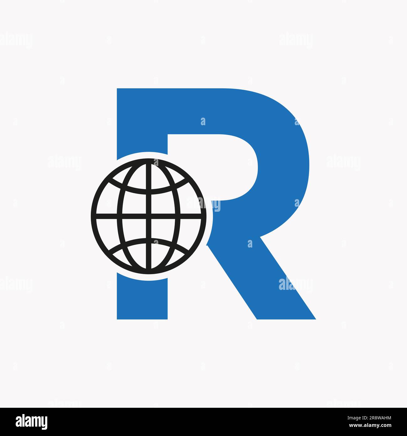 Letter R Global Logo Design. Global Logotype Symbol Vector Template ...