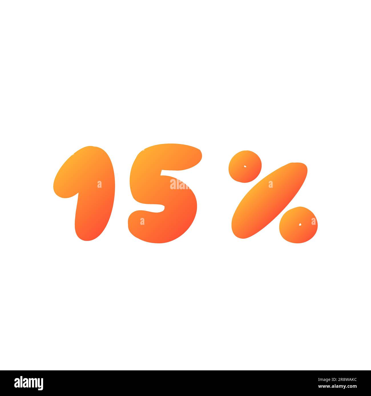 Sale 15 percent off orange discount logo special offer lettering ...