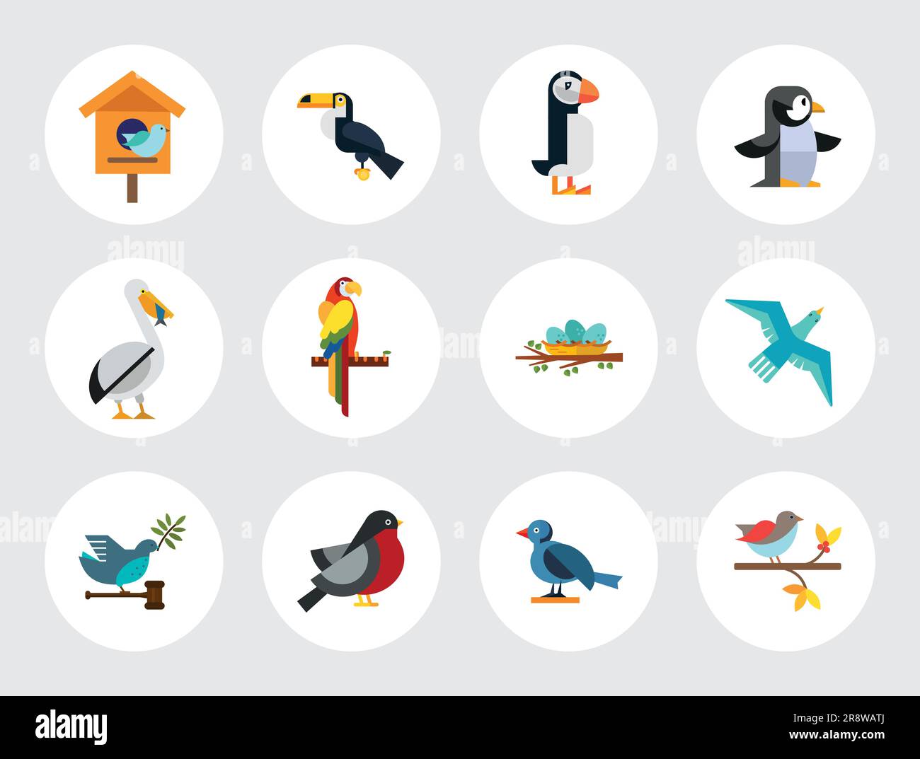 Birds Icon Set Stock Vector Image & Art - Alamy