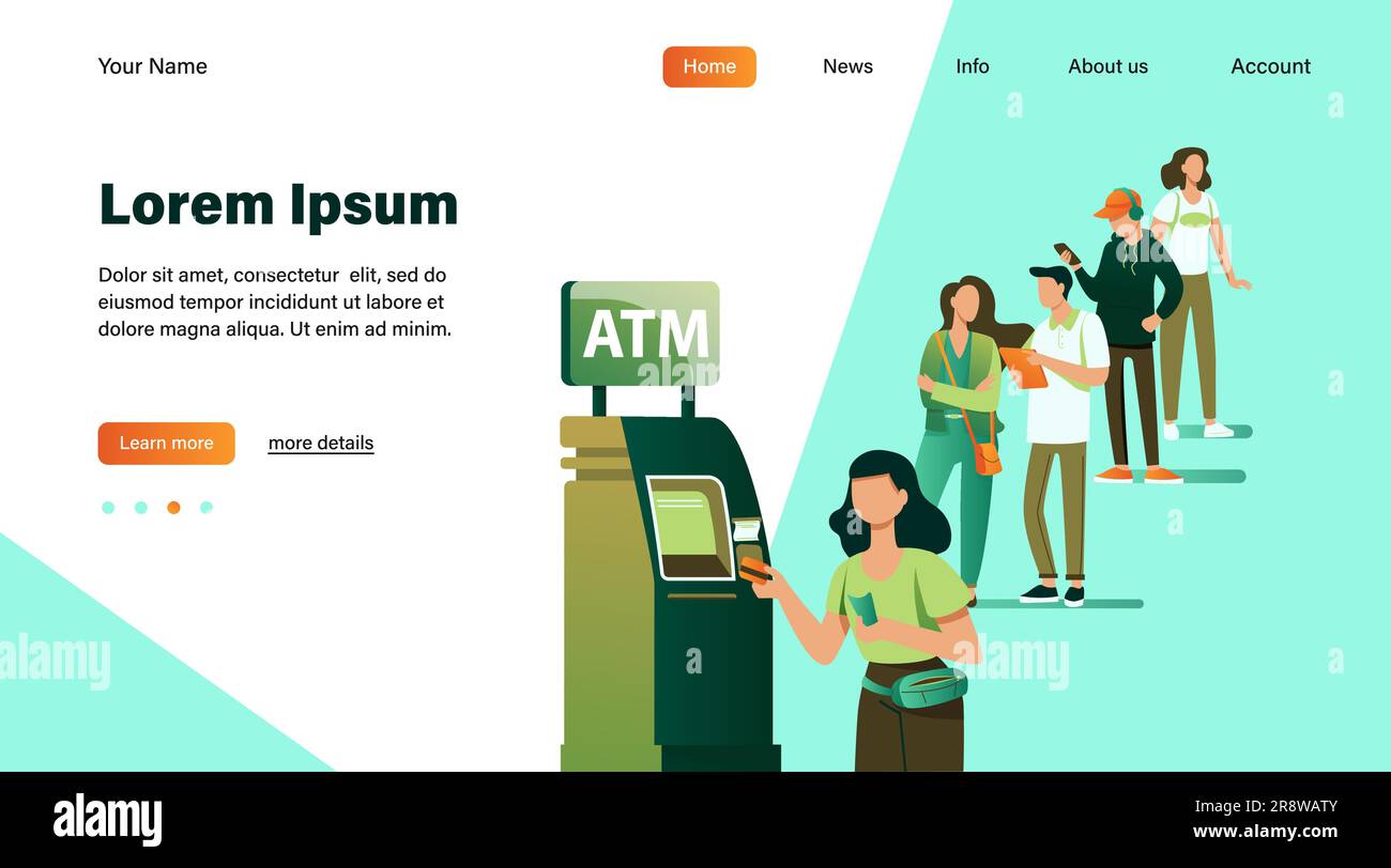 Queue of people standing for using ATM Stock Vector Image & Art - Alamy Queue of people standing for using ATM Stock Vector Image & Art - Alamy