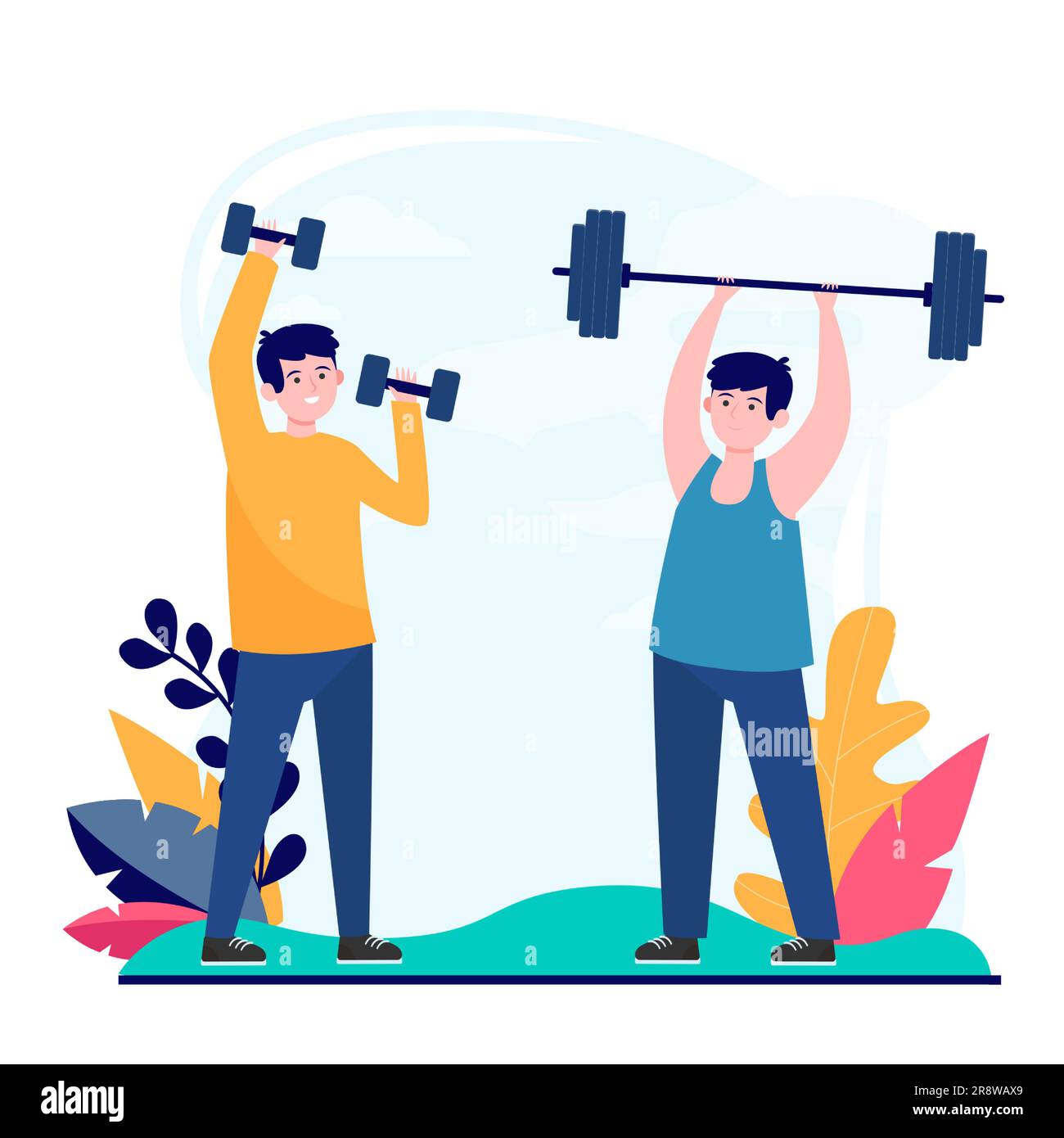 People exercising together Stock Vector Images - Alamy