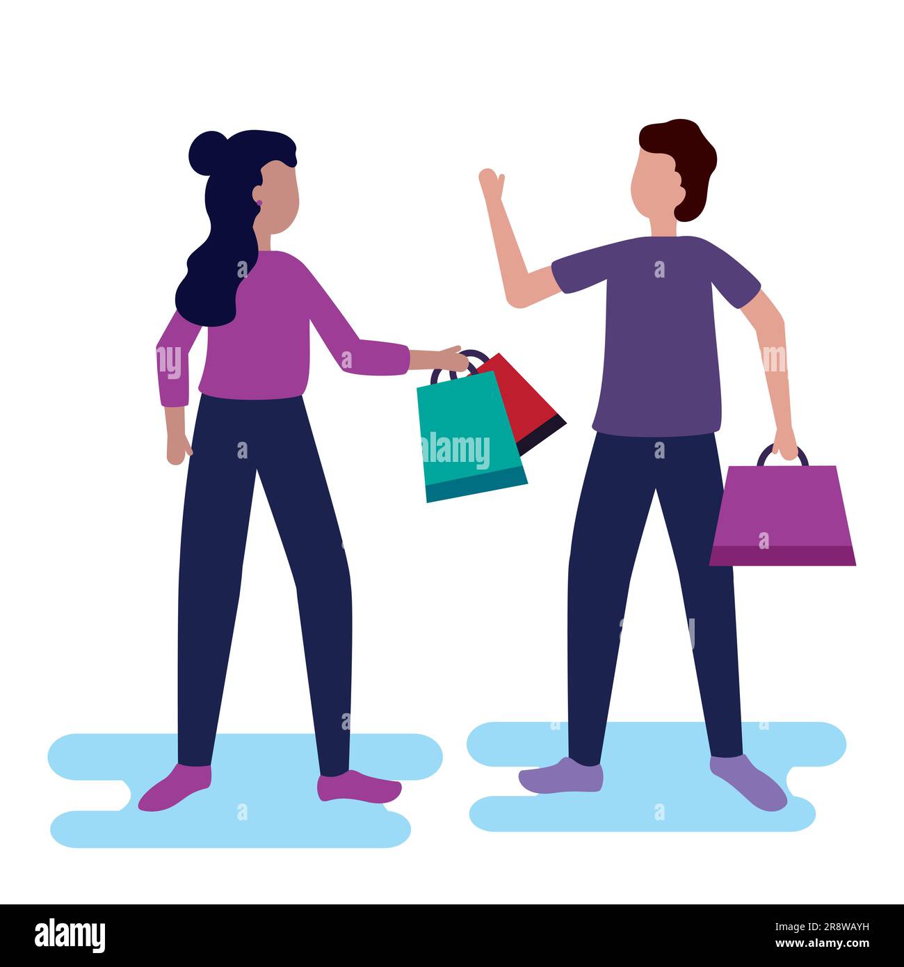 Boy and girl walking Stock Vector Images - Alamy