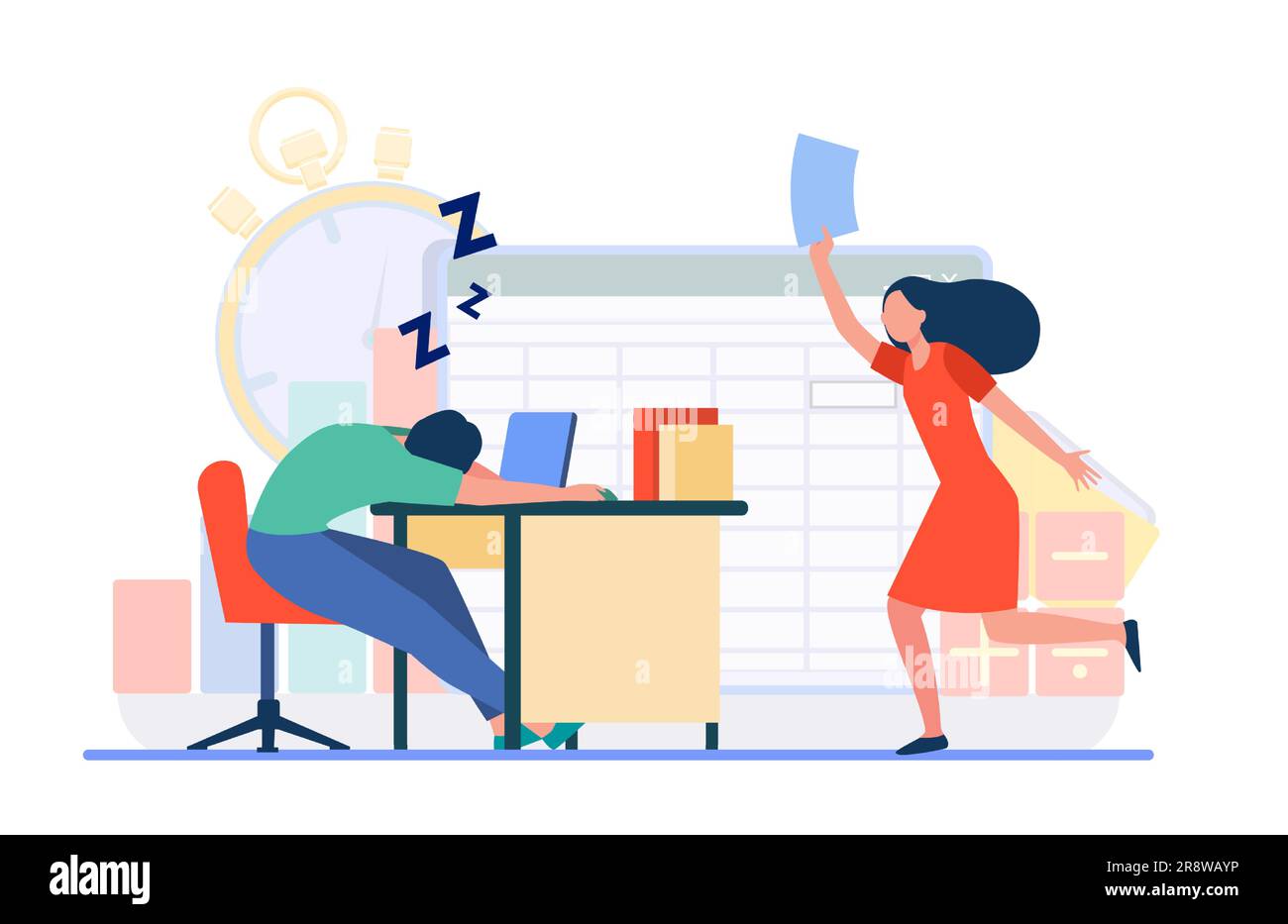 Lazy office worker Stock Vector Image & Art - Alamy