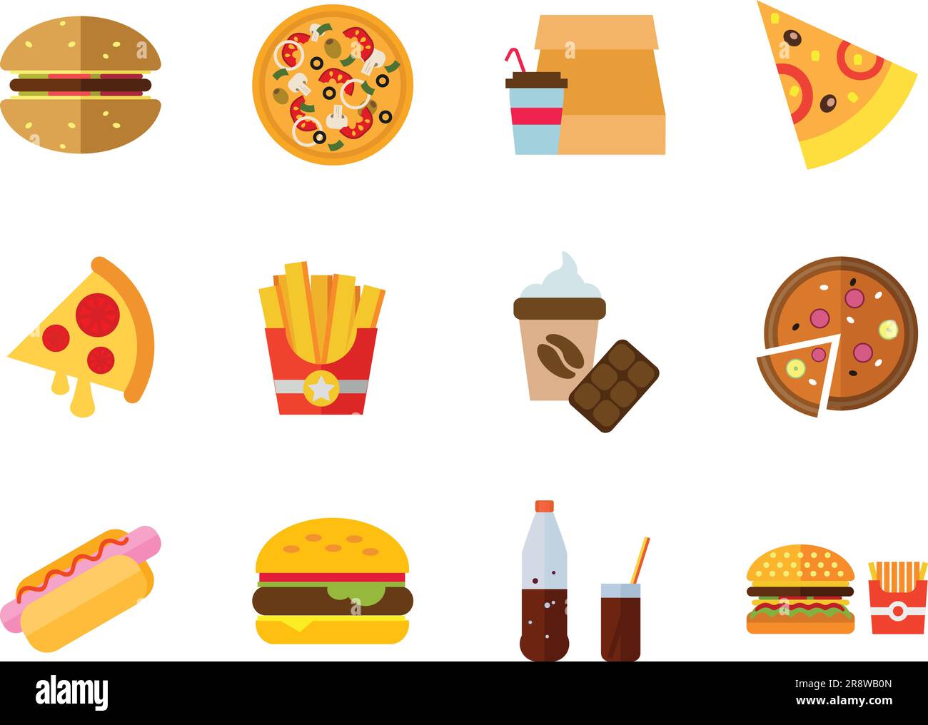 Fast Food Icon Set Stock Vector Image & Art - Alamy