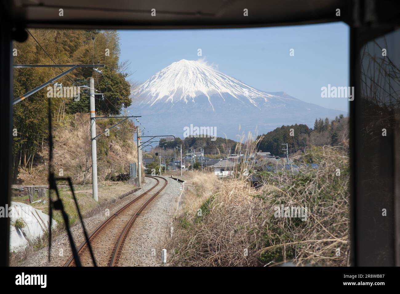 Fuji from the train window Stock Photo - Alamy
