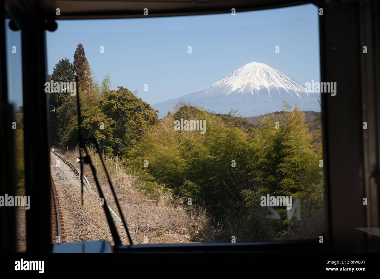 Fuji from the train window Stock Photo - Alamy