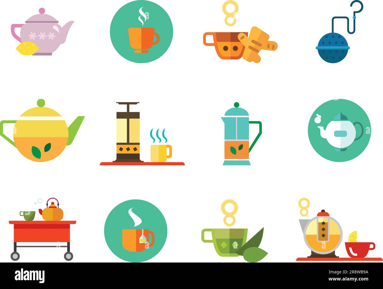 Ginger lemon tea set Stock Vector Images - Alamy