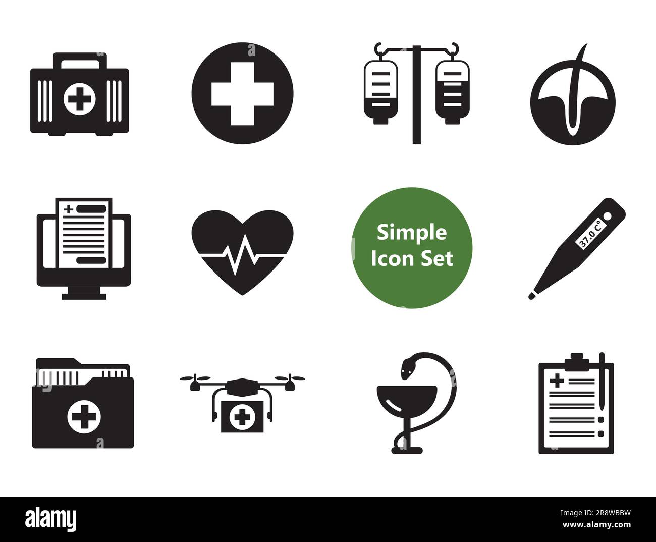 Medicine Simple Icons Set Stock Vector Image & Art - Alamy