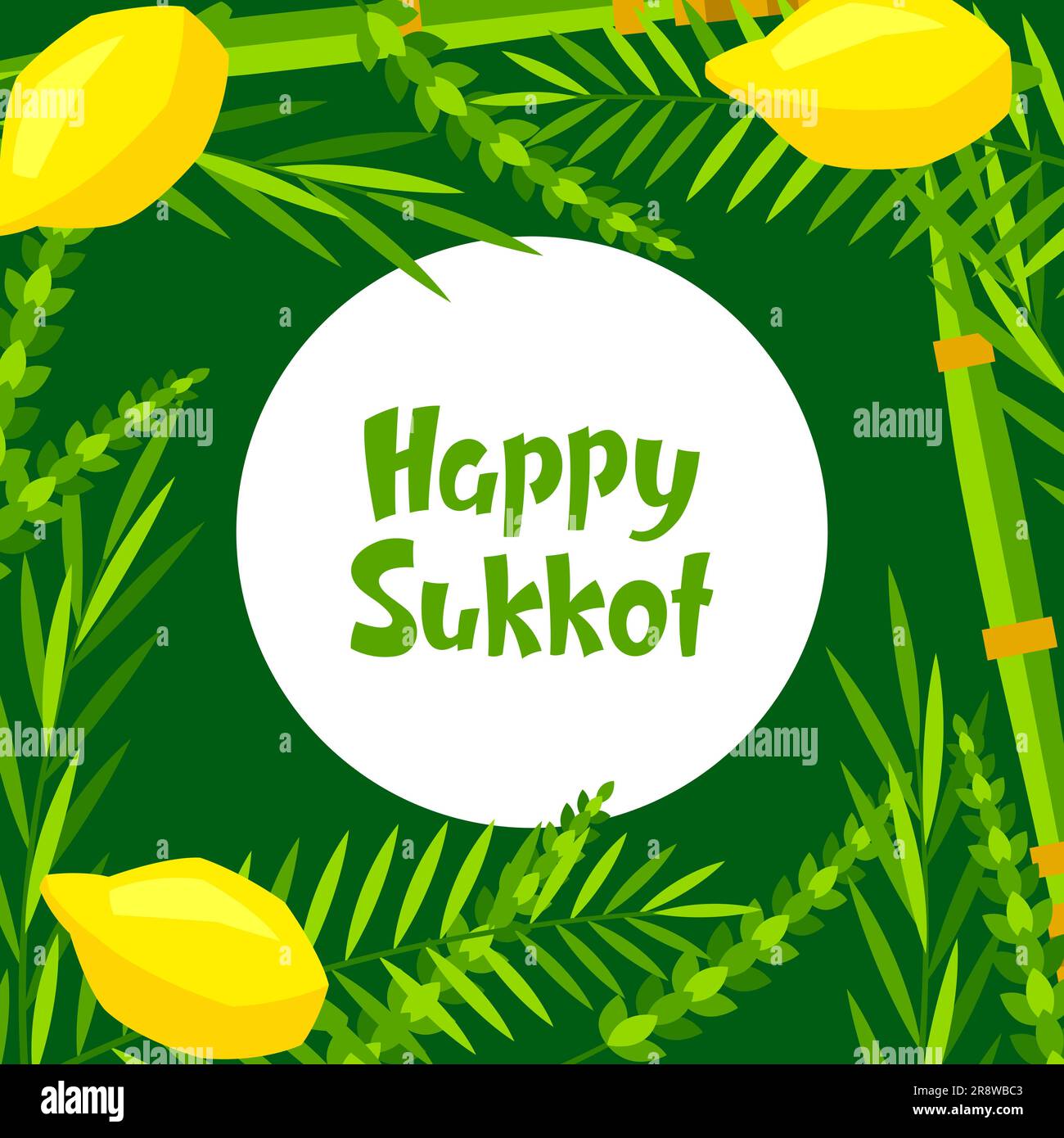 Happy Sukkot greeting card. Holiday background with Jewish festival ...