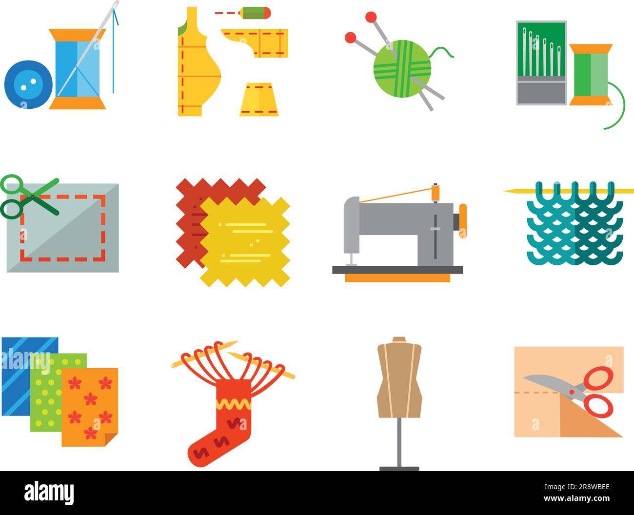 Sewing Icons Set Stock Vector Image & Art - Alamy