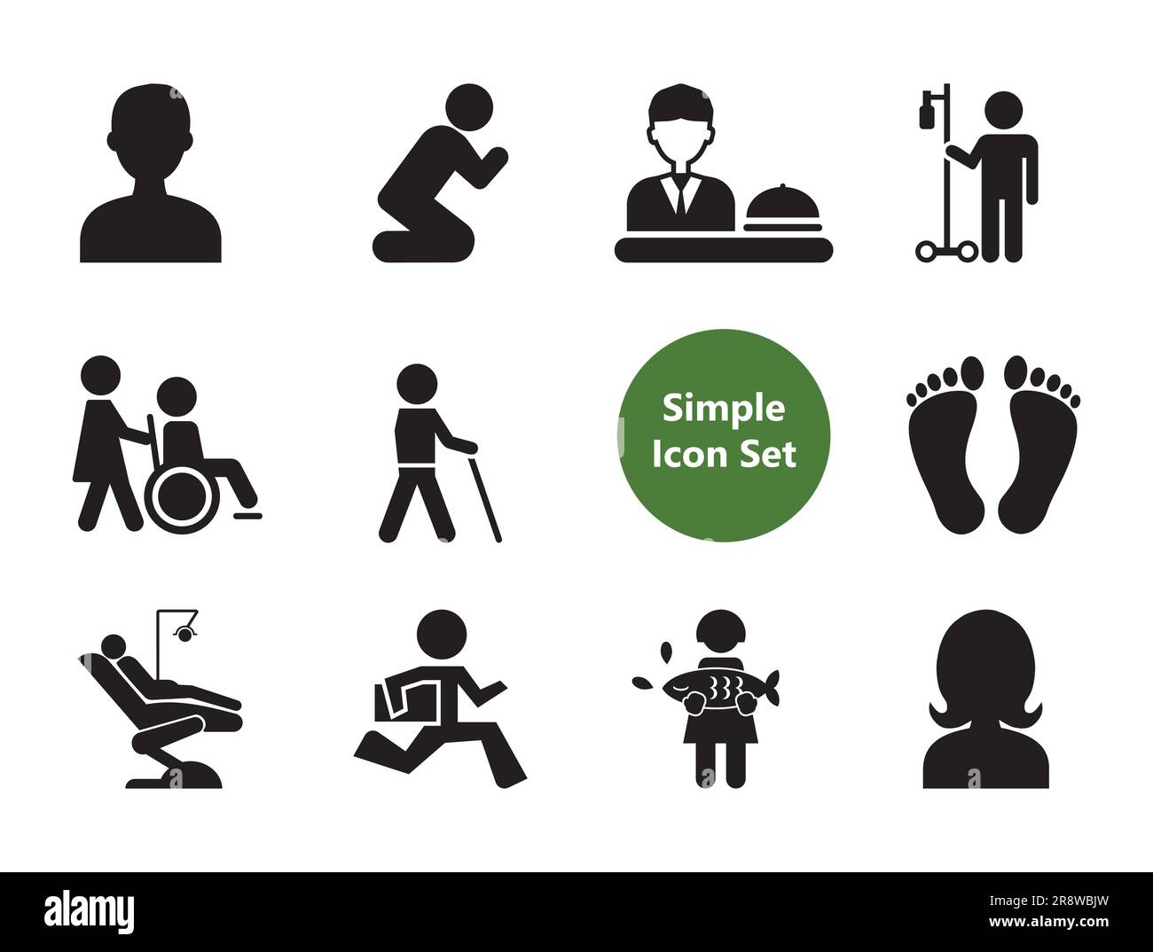 Praying Simple Icons Set Stock Vector Image & Art - Alamy