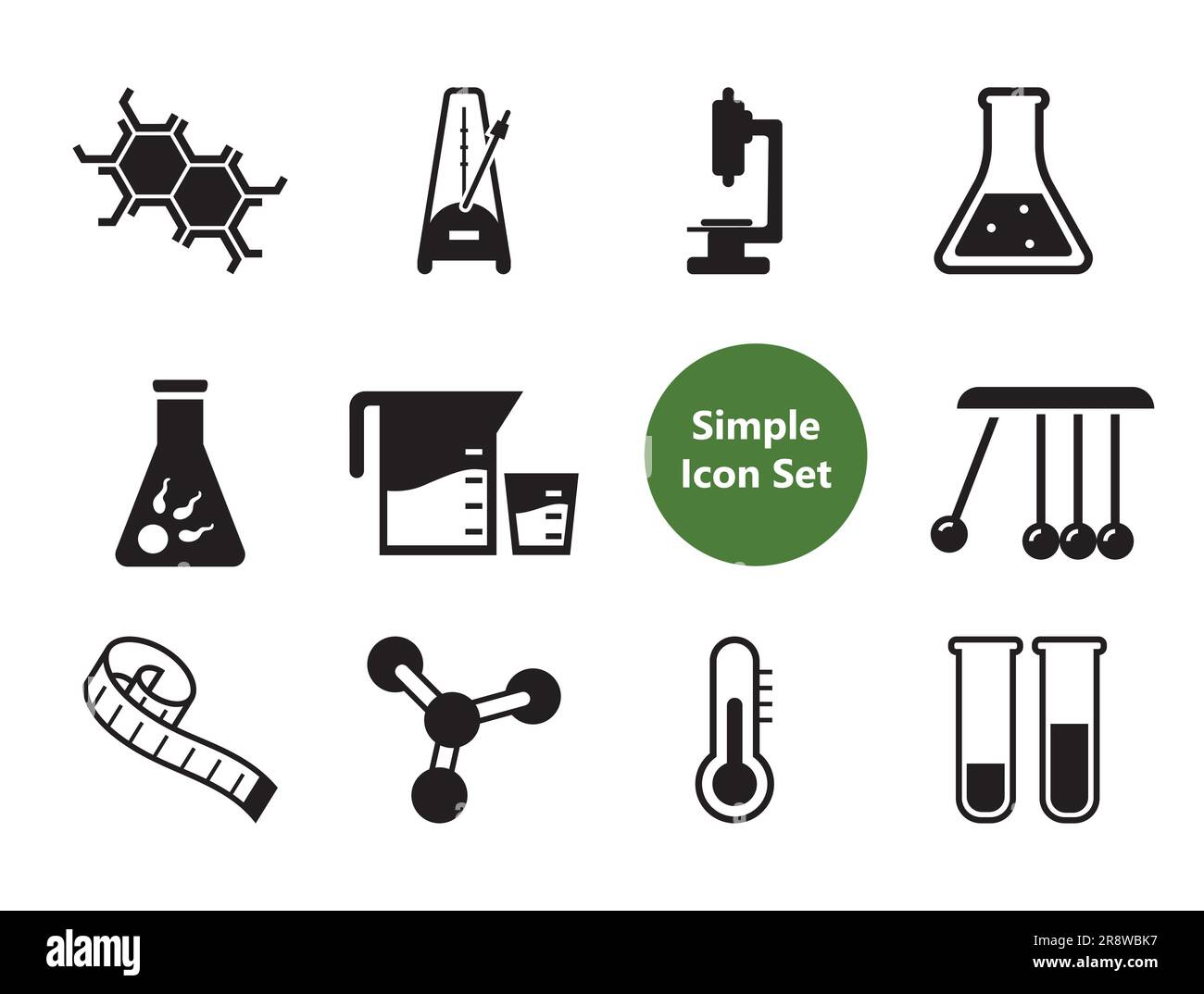 Science Simple Icons Set Stock Vector Image & Art - Alamy