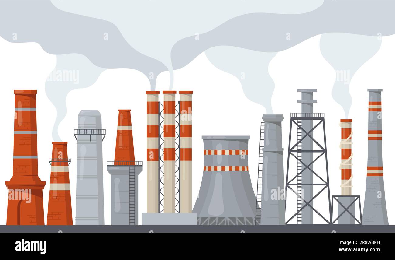 Pipe and stack factory with toxic power energy Stock Vector Image & Art ...