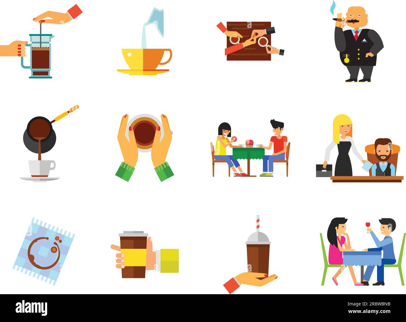People And Coffee Icon Set Stock Vector Image & Art - Alamy