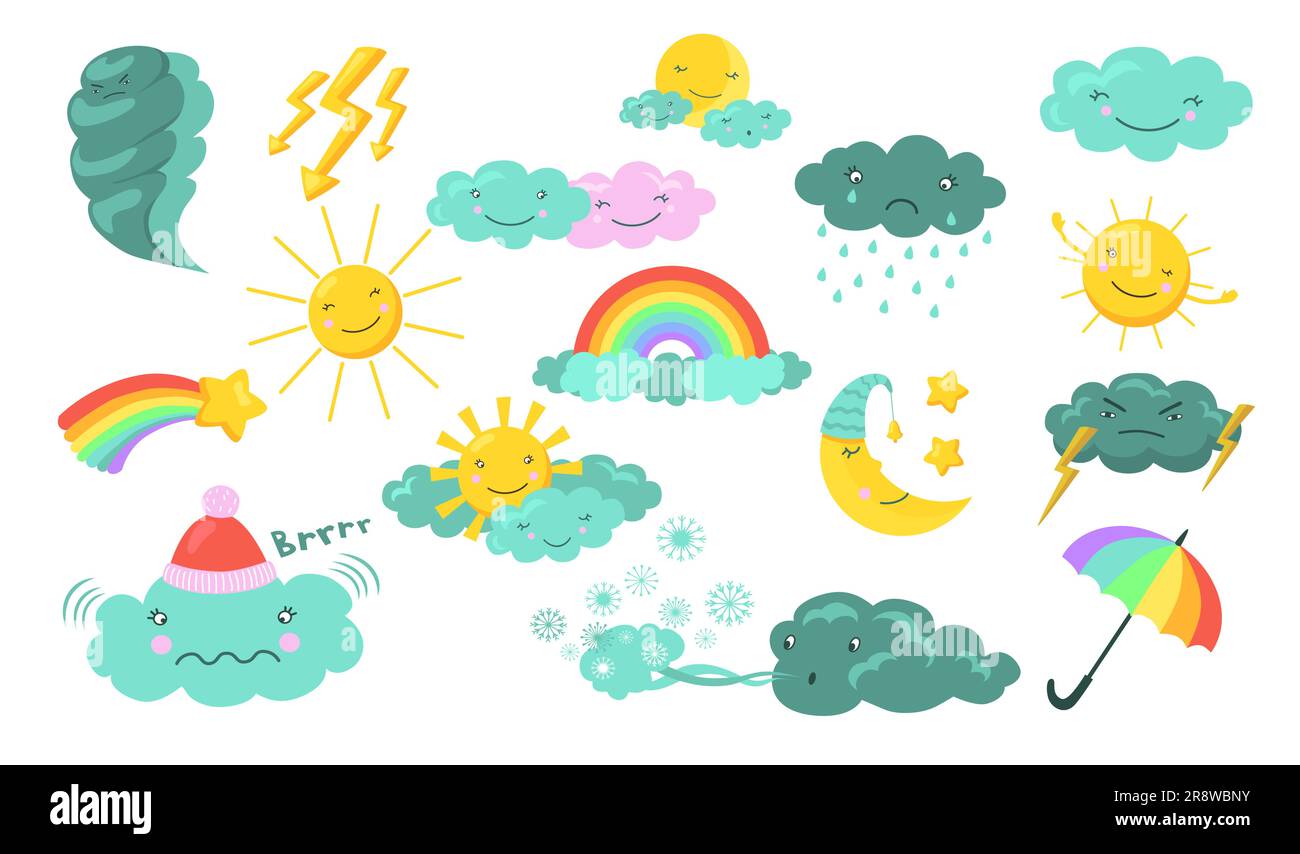 Weather cartoon characters Stock Vector Image & Art - Alamy