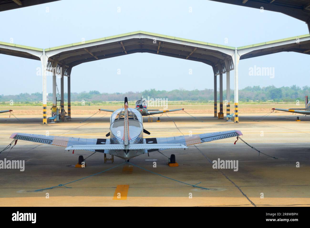 Flight, military and hangar with plane at airport for rescue mission ...