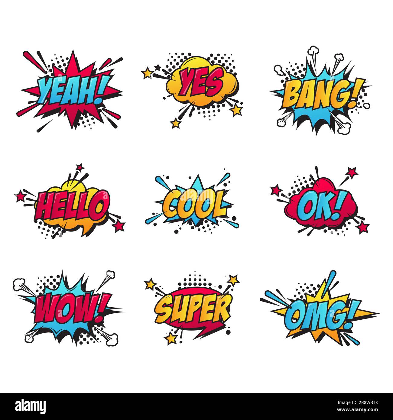 Wow cartoon text hi-res stock photography and images - Alamy