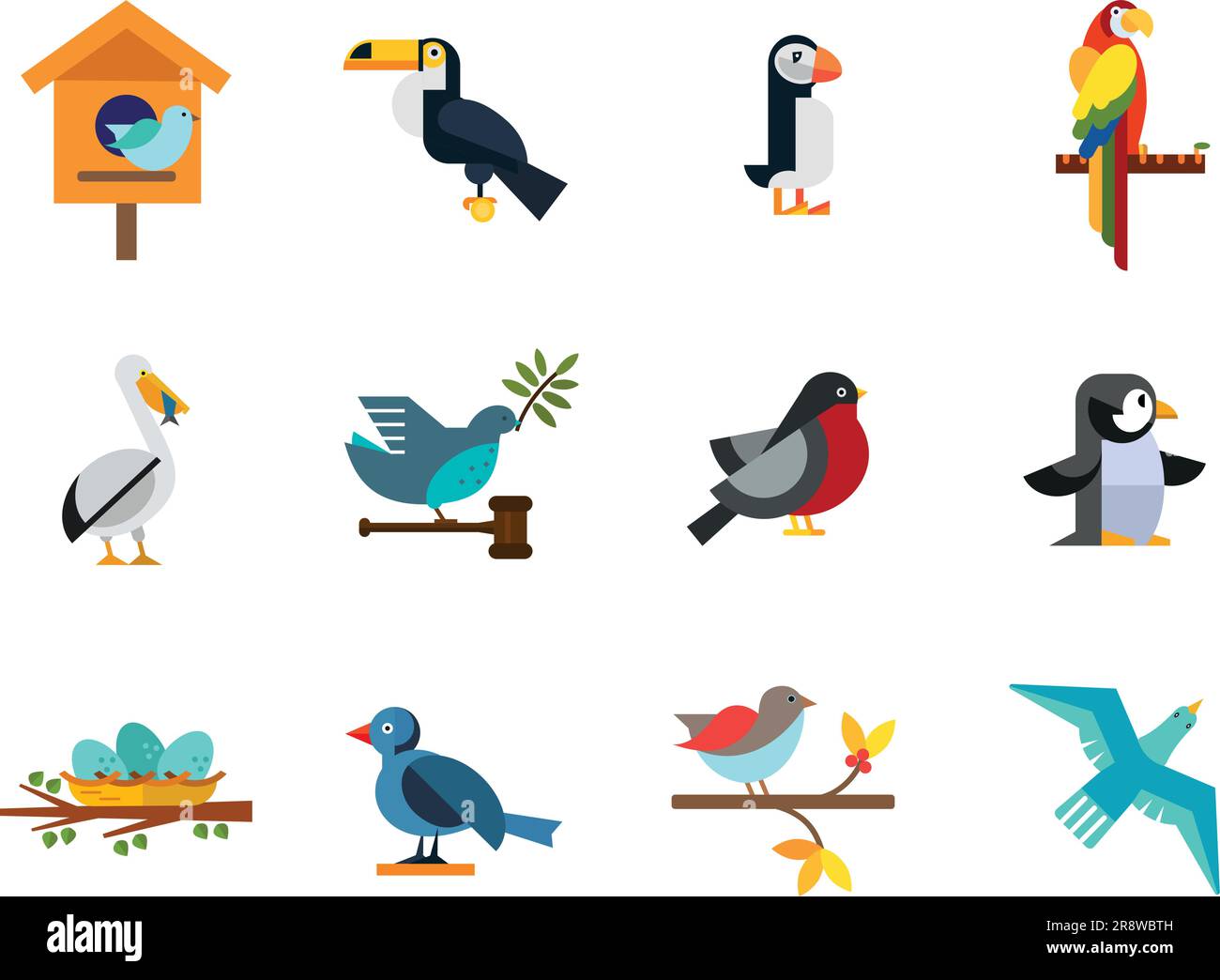 Birds Icon Set Stock Vector Image & Art - Alamy
