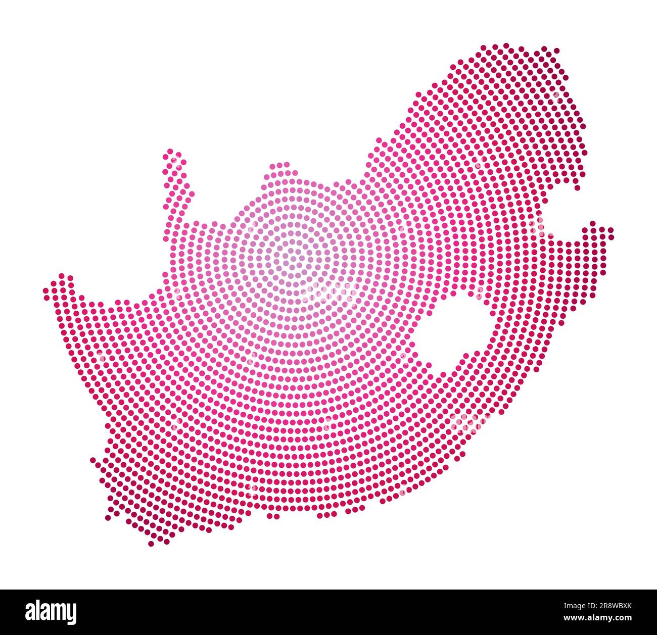 South Africa dotted map. Digital style shape of South Africa. Tech icon of the country with ...