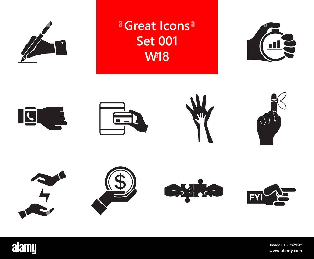 Handshake set collection hi-res stock photography and images - Alamy