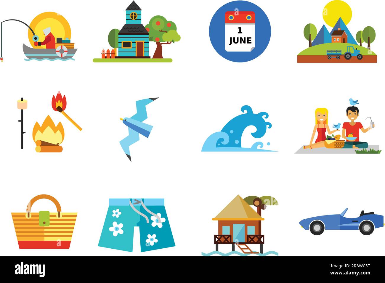 Summer Icon Set Stock Vector Image & Art - Alamy