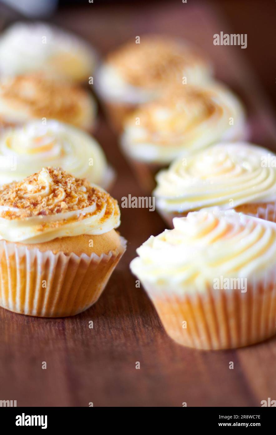 Cupcake, dessert closeup and bakery presentation, food and ...