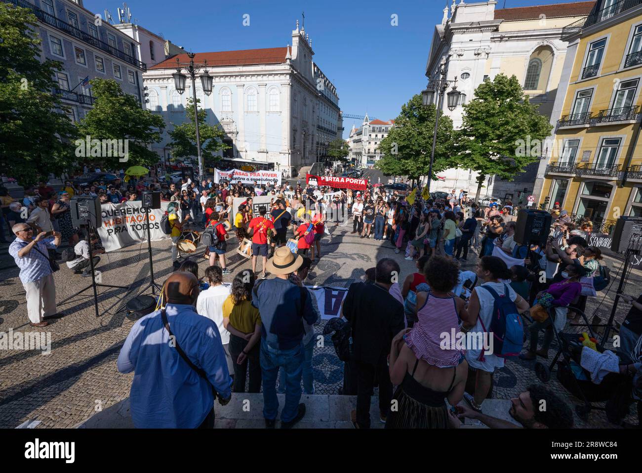 Lisbon, Portugal. 22nd June, 2023. Several activists gather at Luis de ...