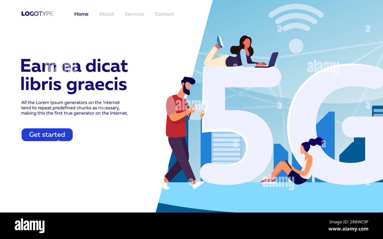 Young people using 5G high speed wireless internet connection Stock Vector Image & Art - Alamy