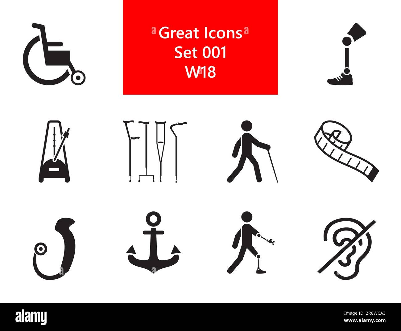Disabled Simple Icons Set Stock Vector Image & Art - Alamy