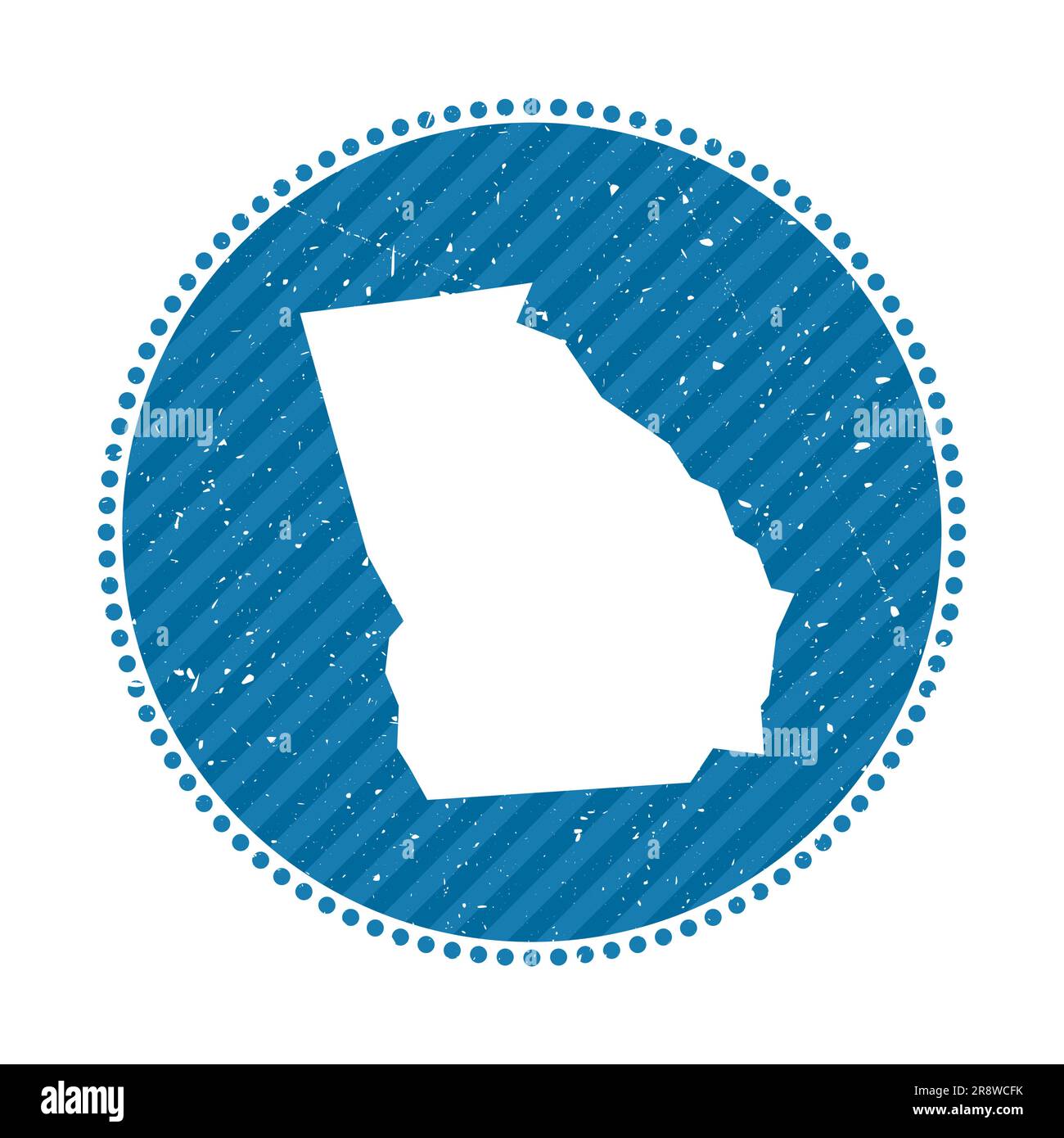 Georgia striped retro travel sticker. Badge with map of US state ...