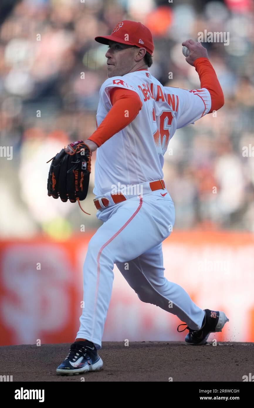 San Francisco Giants pitcher Anthony DeSclafani during a baseball game against the San Diego ...