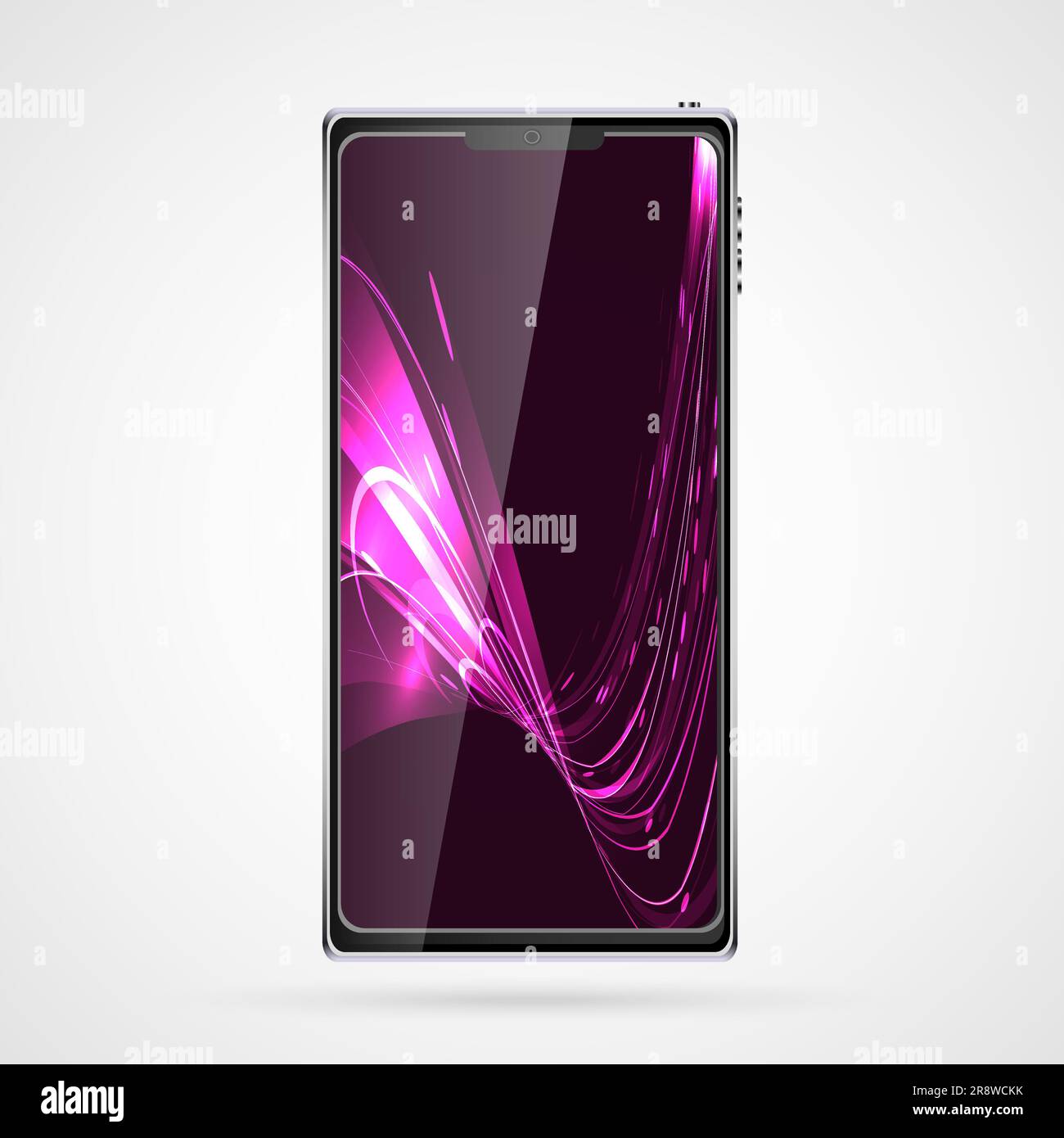 Black smart mobile phone smartphone with touch screen, modern realistic ...