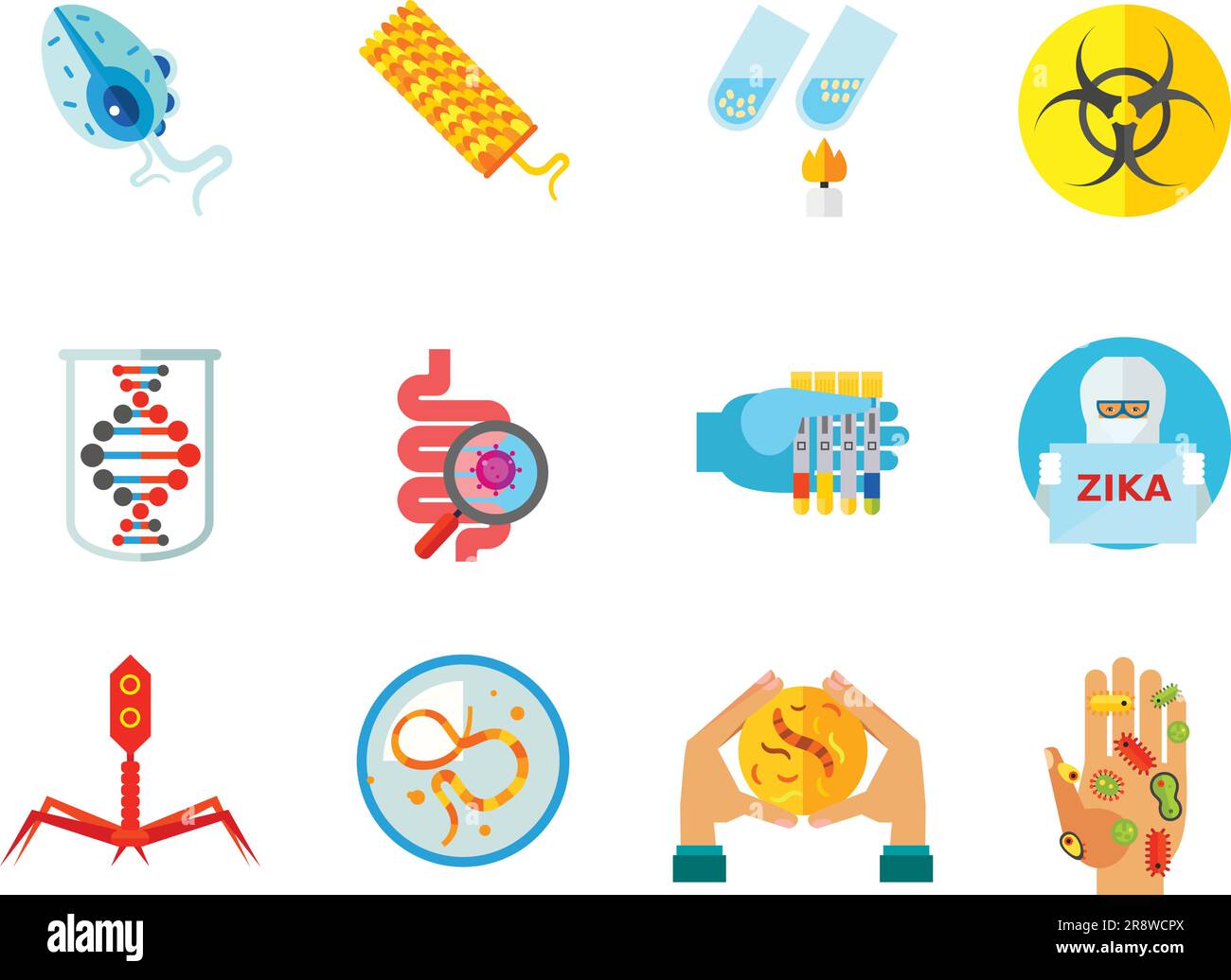 Bacteria Icons Set Stock Vector Image & Art - Alamy