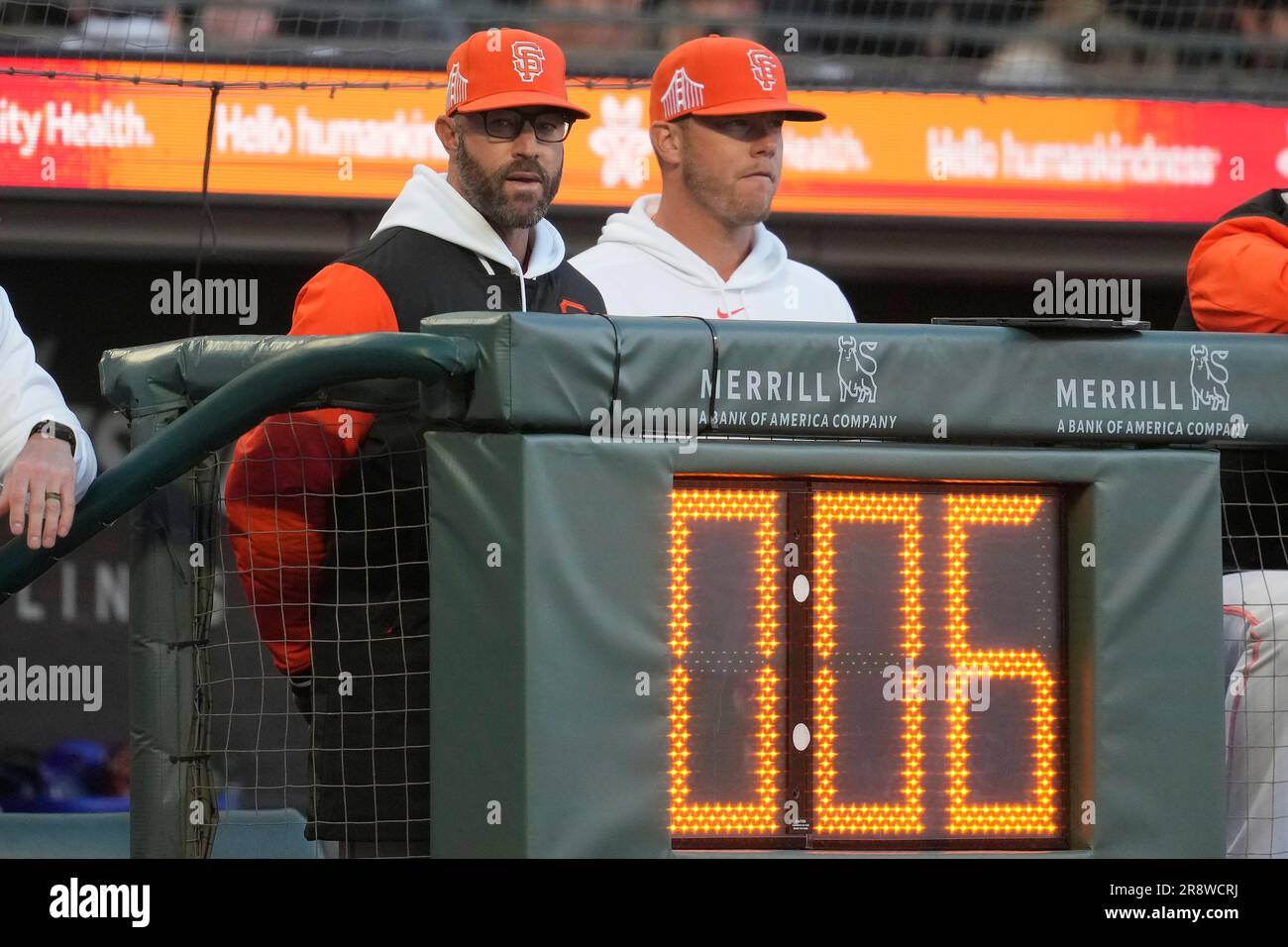 San Francisco Giants manager Gabe Kapler, left, and pitching coach ...