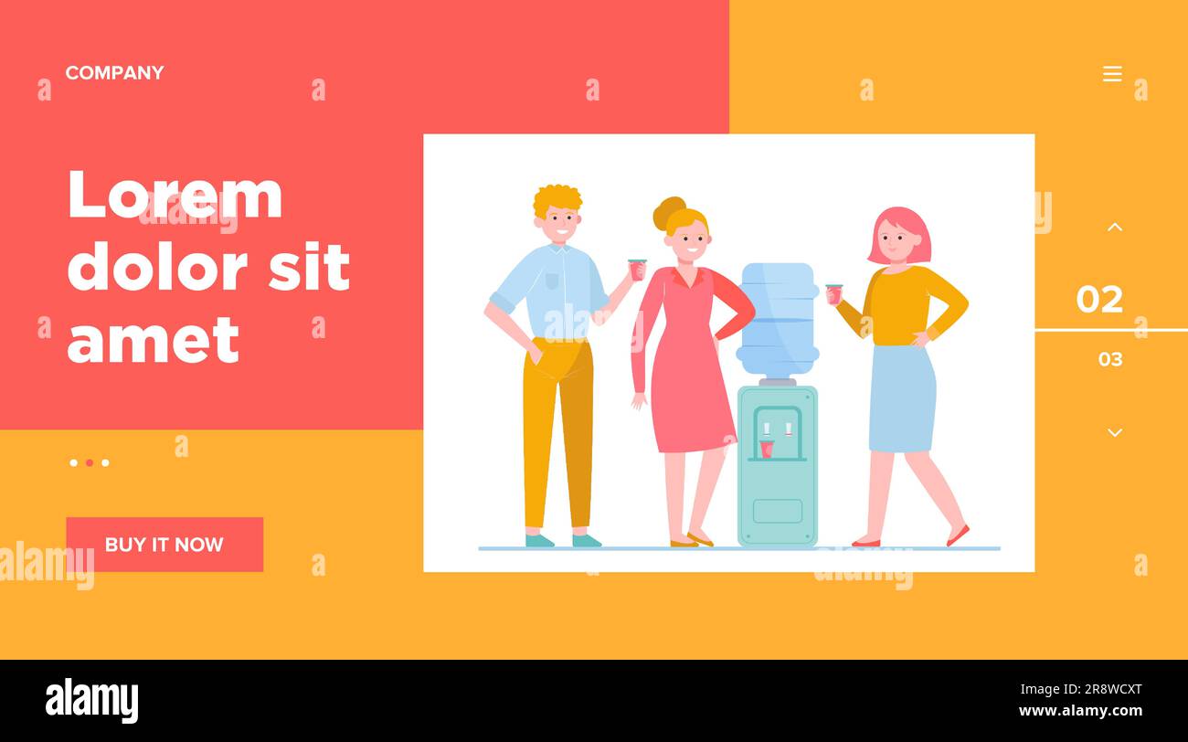 Positive people drinking water at cooler Stock Vector Image & Art - Alamy