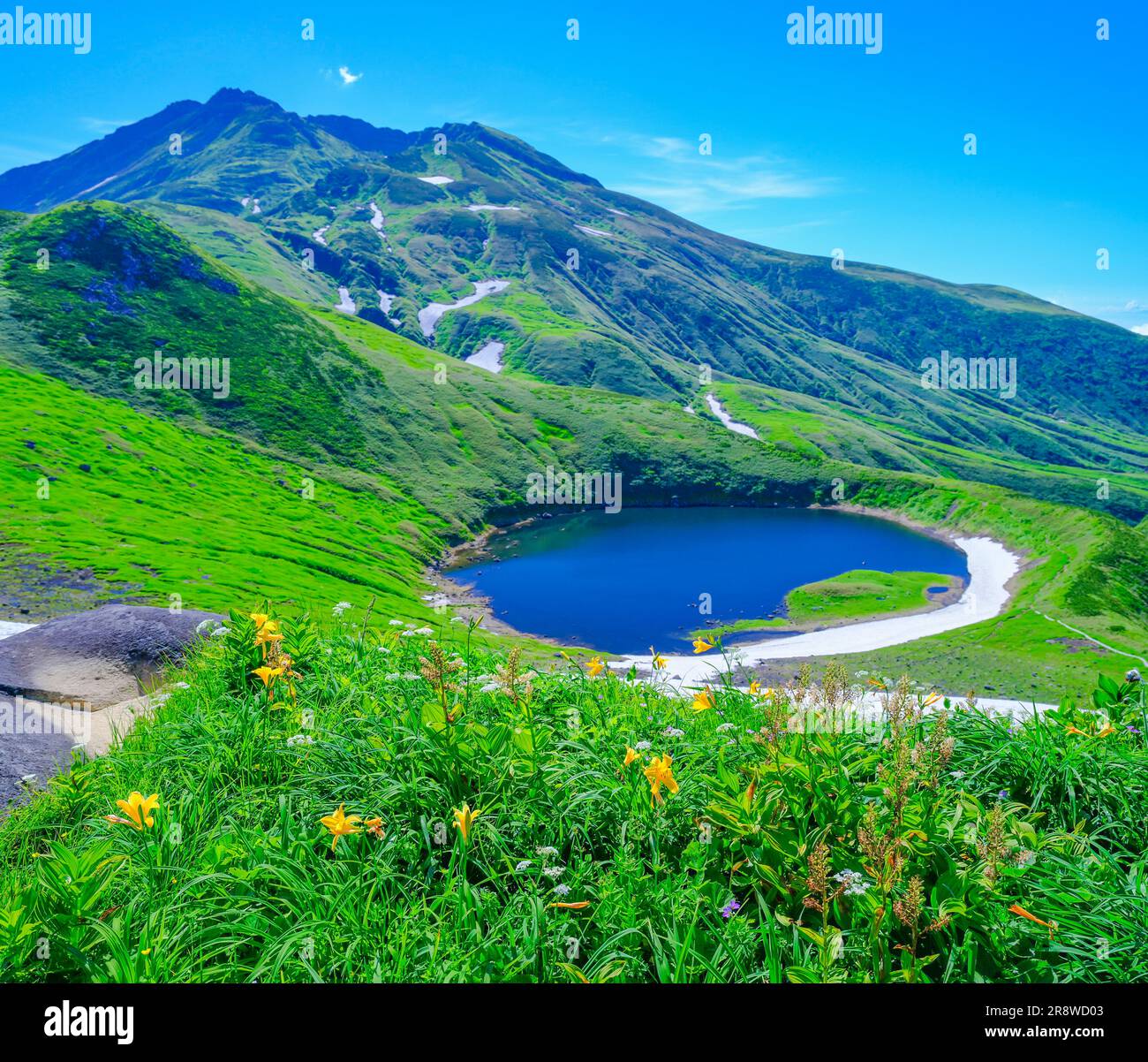 Lake Chokai and Mt Stock Photo - Alamy