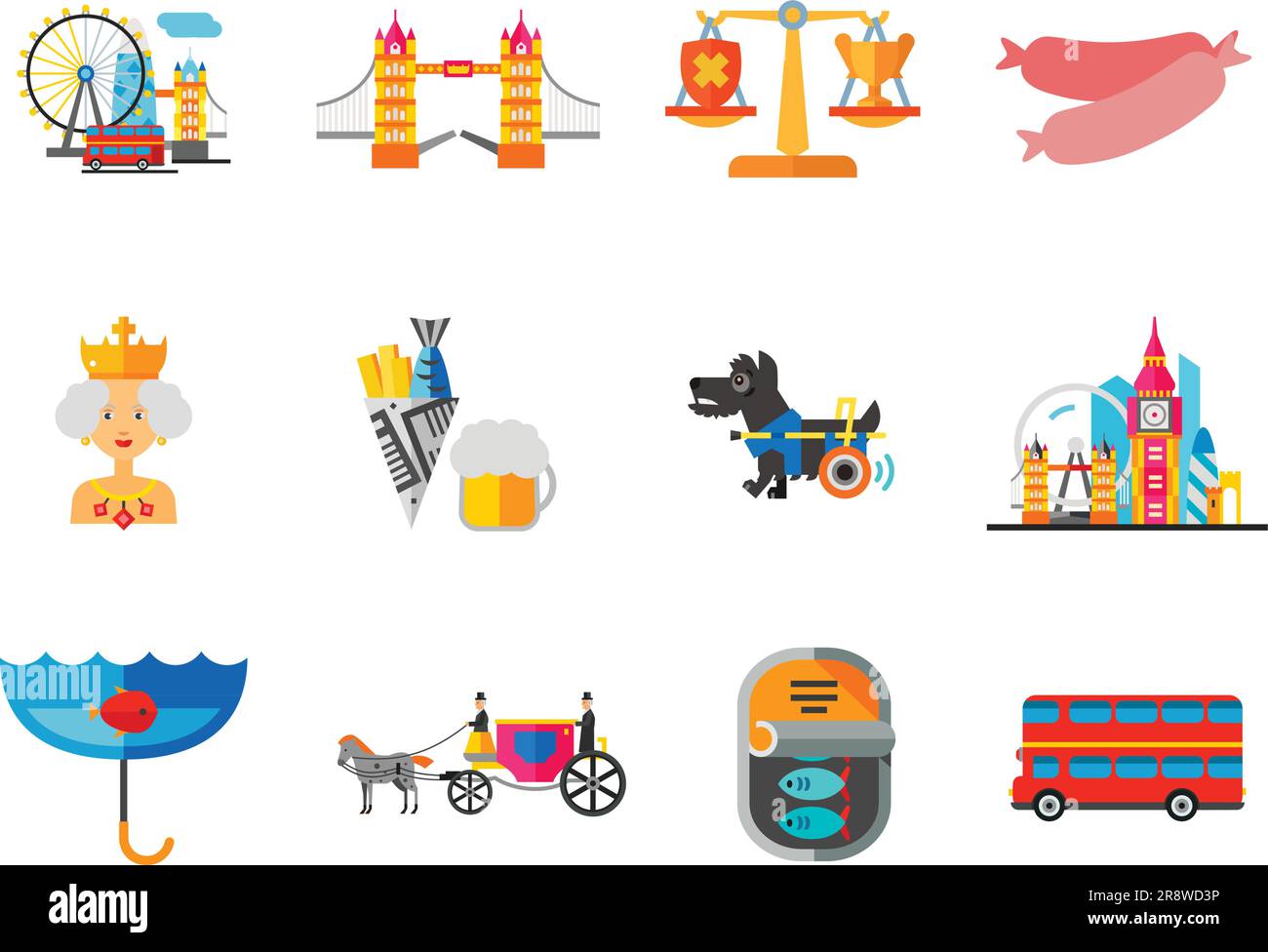England Icons Set Stock Vector Image & Art - Alamy