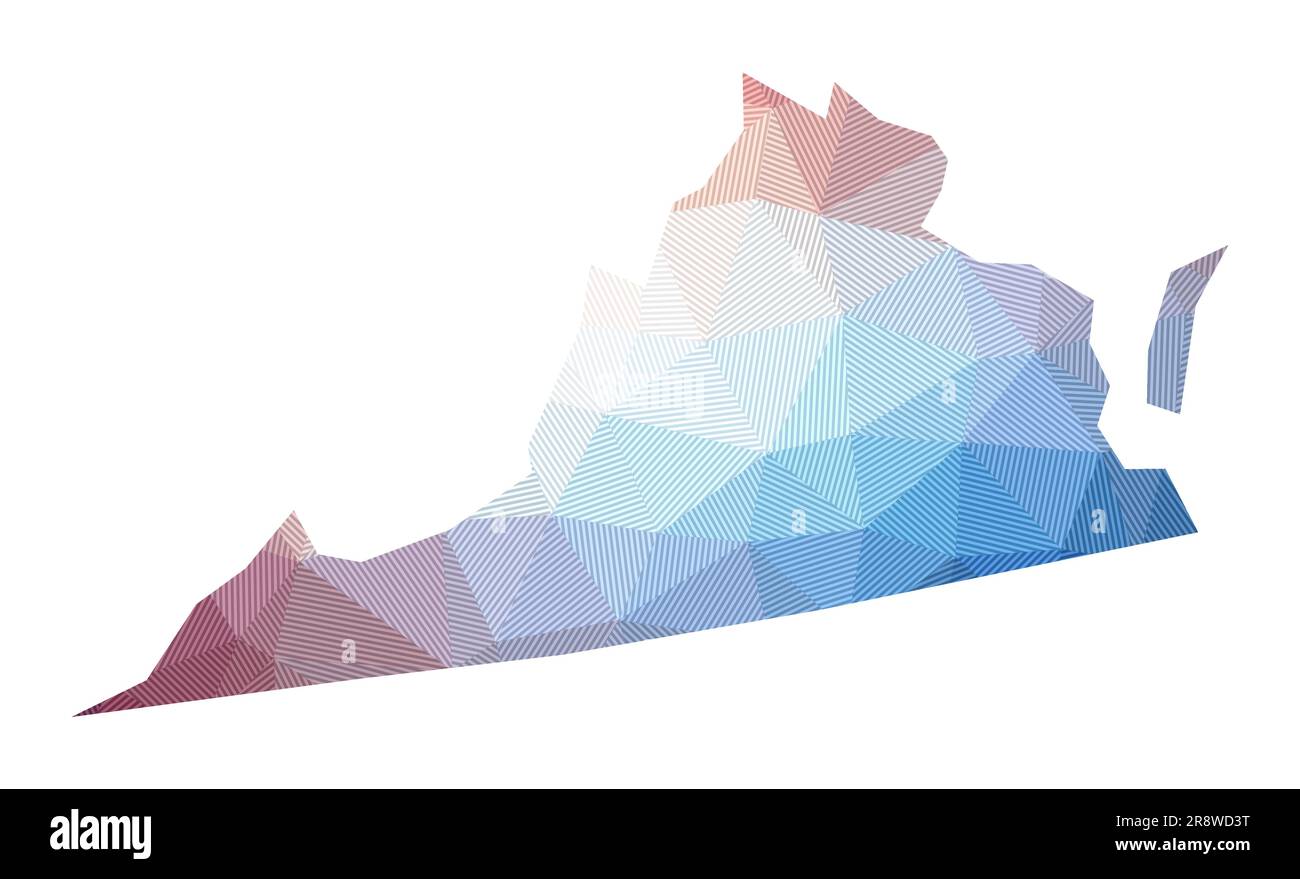 Map of Virginia. Low poly illustration of the US state. Geometric ...