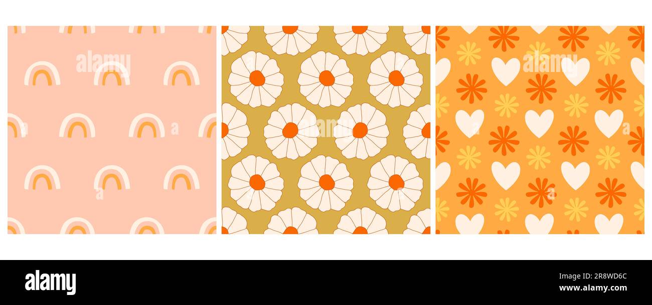 Summer daisy floral 70s Cut Out Stock Images & Pictures - Alamy