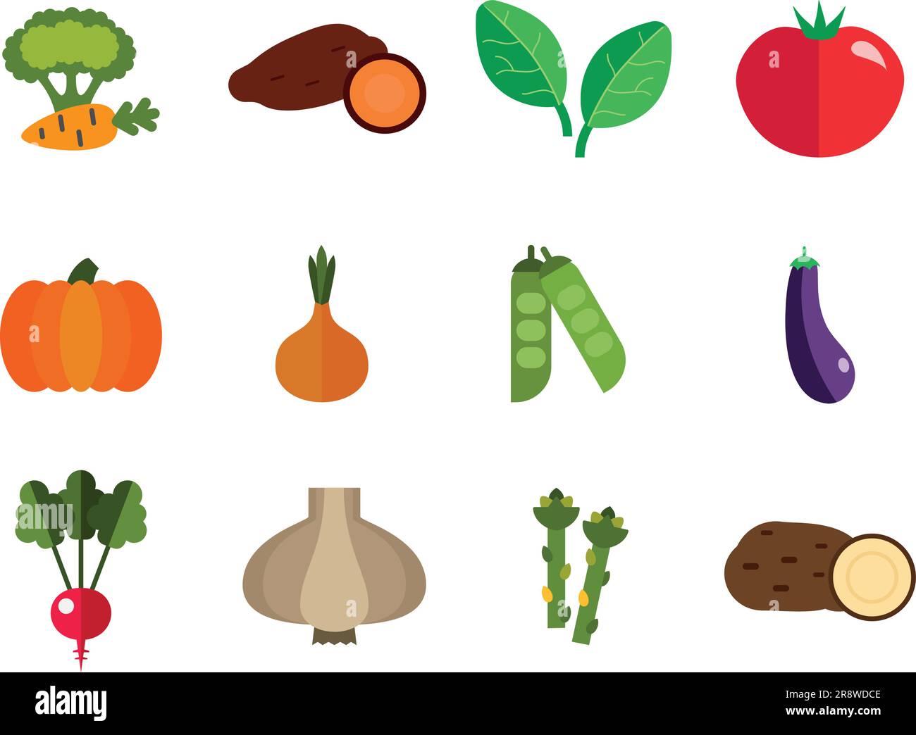Vegetables Icons Set Stock Vector Image & Art - Alamy